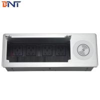China Office Furniture Brush Cover Desktop Socket Conference Room Table Power Outlets With Wireless Charger for sale
