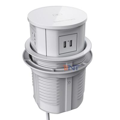 China 16A Pop Up Power Electrical Socket Outlet Wireless Charging Hidden Conference Table for sale