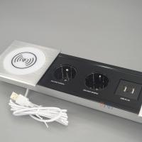 China Multimedia Table Sliding Power FR Socket With Usb Charging And Wireless Charger for sale