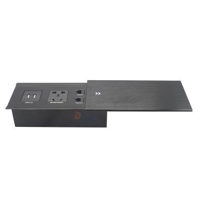 China Office Furniture Aluminum Sliding Extension Table Power Socket Outlet for sale