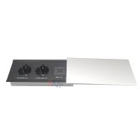 China EU Power Slide Open Hidden Into Desk Mount Socket Box With USB Charger for sale