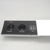 China Brushed Aluminum Box FR Power Sliding Cover Tabletop Power Data Outlets for sale