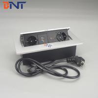 China Zinc Alloy Plate Slow Pop Up EU Power Tabletop Outlet Steel Box for sale