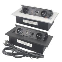China Multimedia Office Desktop Pop Up Electrical Power Sockets With RJ45 for sale