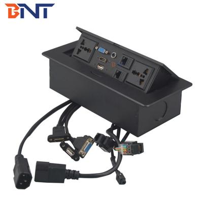 China Conference Table Damped Multimedia Outlet Connection Socket Box With USB HDMI VGA Audio RJ45 for sale