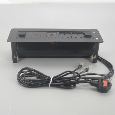 China All Aluminum Automation System Electrical Plug Tabletop Outlet With Led Switch for sale