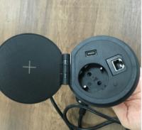 China 4.92 Ft Extension Cord with 1 EU Outlet and 1 USB-A Port and 1 Internet For Office Round Table Universal Power Socket for sale