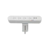 China Grade AA 6.56 Ft Cord With 4 US Plugs and 2 USB Plugs Black Conference Removable Desktop Mount Multi Outlets Company for sale