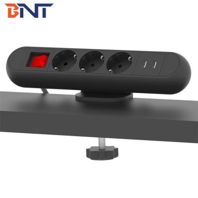 China BOENTE New Stock 3 Outlet With Surge Protector USB Ports Black On Desk Edge Removable Desktop Power Socket Manufacturer for sale