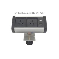 China Boente New Design 6.56 Ft Cord Configuration Customized Silver with Black Clip On Table Edge Electrical Power Socket for sale
