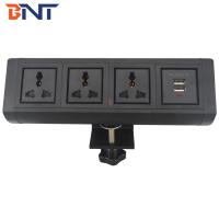 China Boente 2021 6.56 Ft Cord 3 Universal Power and 2 USB Black Office Portable Table Mount Power Station for sale