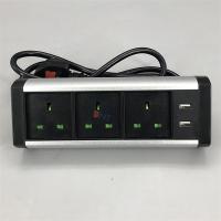 China Boente Good Price 6.56 Ft Cord 3 UK Power and 2 USB Ports Black Conference Removable Desktop Power Socket for sale