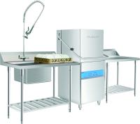 China Dispenser inside Hood type dishwasher ECO-F1 for Hotel , Hotel Dishwasher Machine for sale