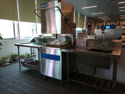China Restaurants Hood type dishwasher 6.5KW / 11KW 1400H 650W 800D ECO-F1 for sale