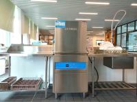China Hood Type Dishwashing Machine Dispenser inside Stainless Steel Staff canteens for sale