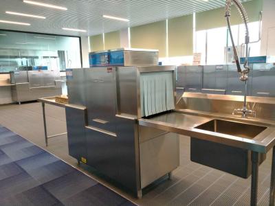 China 10KW / 46KW Commercial Dishwashing Machine ECO-M140 Dispenser inside for sale