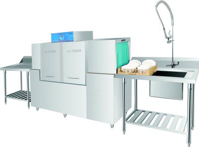 China ECO-M190P Rack conveyor dishwasher Stainless Steel Dispenser inside for sale