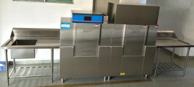 China 0.2kw Commercial Dishwashing Machine , Rack Type Dishwasher 380Kg Weight for sale
