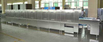 China Long chain Stainless Steel Commercial Dishwasher ECO-L960CP3H3 56KW / 92KW for Staff Restaurants for sale
