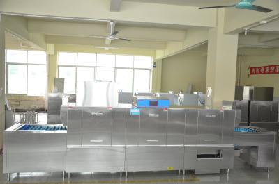 China 23KW/59KW  Hotels usage Long chain dishwasher ECO-L620CPH Dispenser inside for sale