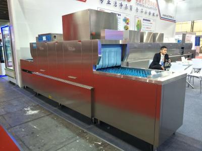 China 1900H4700W850D Dispenser inside Long chain dishwasher ECO-L470PH for Staff canteens for sale
