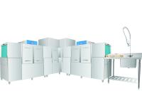 China Staff Canteens Rack Conveyor Dishwasher Dispenser inside Stainless Steel ECO-M310P2H for sale