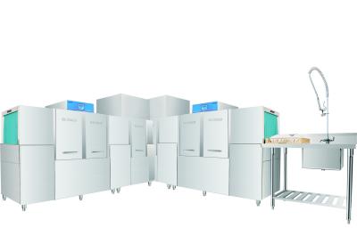 China Staff Canteens Rack Conveyor Dishwasher Dispenser inside Stainless Steel ECO-M310P2H for sale