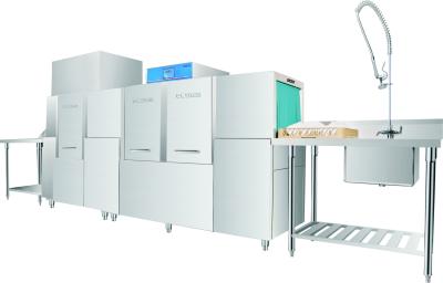 China Stainless Steel Rack conveyor dishwasher , Industrial Commercial Dishwasher for sale
