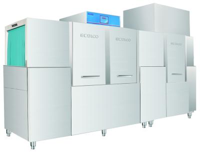 China 29KW / 65KW Hotel Rack conveyor dishwasher ECO-M310P2H Dispenser inside for sale