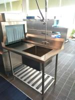 China Stainless Steel Kitchenaid Dishwasher Parts 304 Entry Table for Staff canteens 830H 1100W 750D for sale