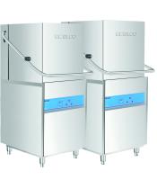 China Hood Type Dishwashing Machine Stainless Steel Dispenser inside , Commercial Grade Dishwasher for sale