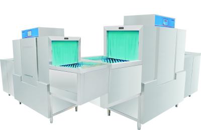 China Central kitchen High Temperature Commercial Dishwasher 11KW / 47KW Dispenser inside for sale