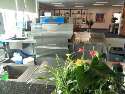 China Guest House Door Type Dishwasher 10KW / 28KW Dispenser inside  ECO-M90P for sale