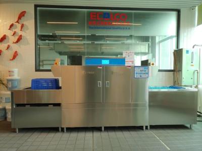 China Compact Commercial Dishwashing Station / Open Door Professional Kitchen Dishwasher for sale