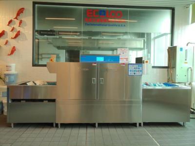 China Touch Screen Control Flight Type Dishwasher With SD Card Upgrade System for sale