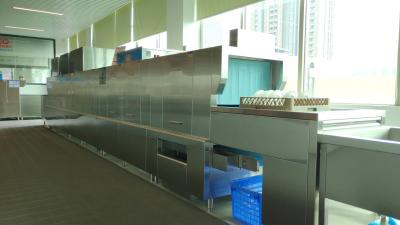 China Stainless Steel Flight Type Dishwasher For Central Kitchen 5000-8000 Pcs Dishes for sale