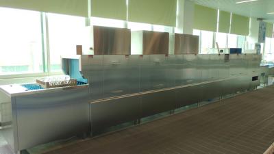 China Steel Small Commercial Dishwasher / Triple Tanks Restaurant Dishwasher Machine for sale