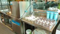 China Customized Size Hood Type Dishwasher With Flexible Wash Cycle 6.5KW(68s/75s/80s) for sale