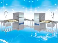 China Free Standing Hood Type Dishwasher For Medium And Small Hotels 6.5KW/11KW for sale