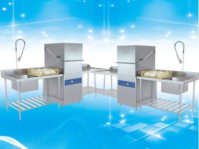 China Free Standing Hood Type Dishwasher For Medium And Small Hotels 6.5KW/11KW for sale