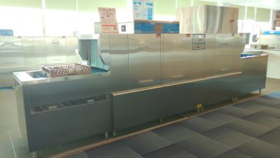China Electrical Heating Flight Type Dishwashing Machine , Commercial Dish Machine for sale