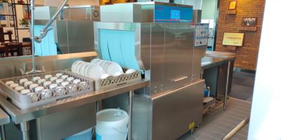 China High Temperature Rack Conveyor Dishwasher For Guest House 500-800 Seats for sale