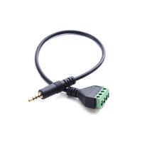 China 3.5mm 4-Pole Stereo Headphone Audio Male Plug to Screw Terminals Block Adapter Expansion Cable for sale