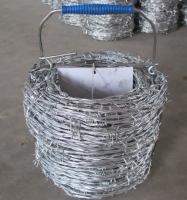 China Hot Dipped Galvanized Barbed Wire with 60-80g/sqm Zinc Coating - Multiple Gauges and Barb Spacing Options for sale