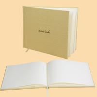China Customize B5 Linen Fabric Blank Hardcover Guest Book Gold Hot Foil Stamping Cover for sale