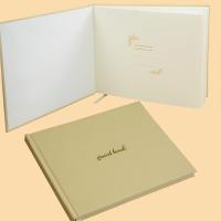 China Customize B5 Linen Fabric Blank Hardcover Guest Book Gold Hot Foil Stamping Cover for sale