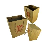 China Spot UV Paper Bag Printing , Kraft Paper Shopping Bag With Twisted Handle for sale