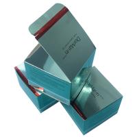 China Two Tuck End Custom Printed Paper Boxes Metallic Bright Blue for sale