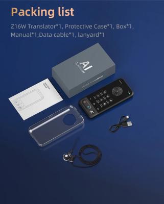 China AI Intelligent Voice Real Time Z16 Translator Machine 139+ Multi Online Languages 4 Inch Big Screen Portable Offline Tradutor for sale