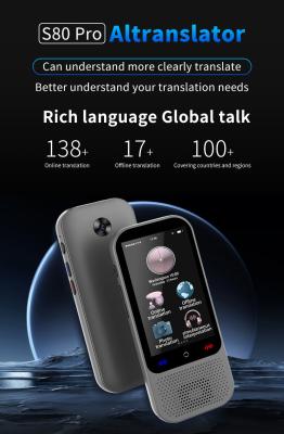 China 2025  S80PRO Language Translator Device 138 Languages Voice Portable Online Offline Translation for sale